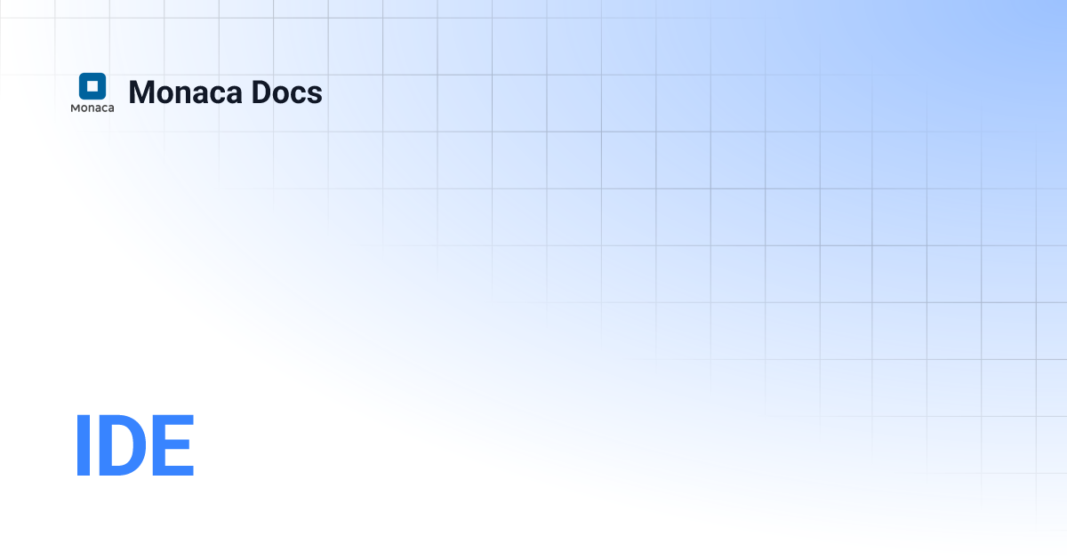 IDE | Monaca Docs